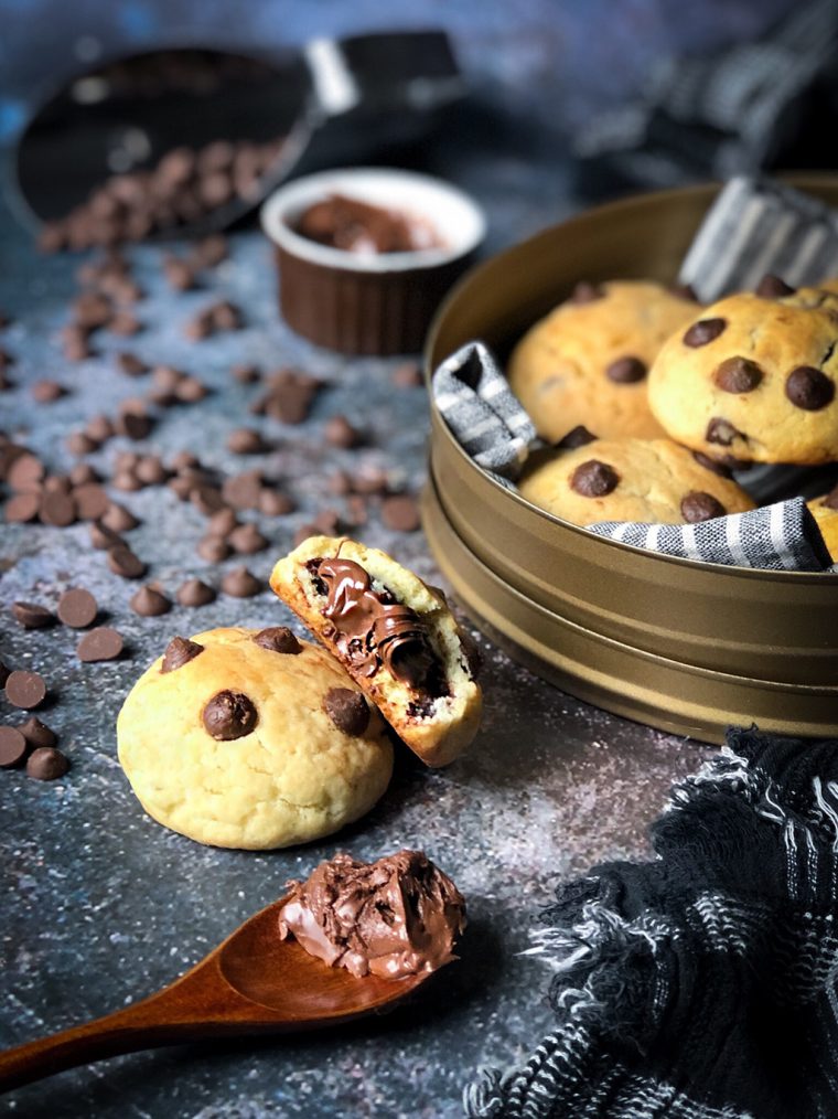 Receita de cookie de chocolate recheada de Nutella - Cookterapia